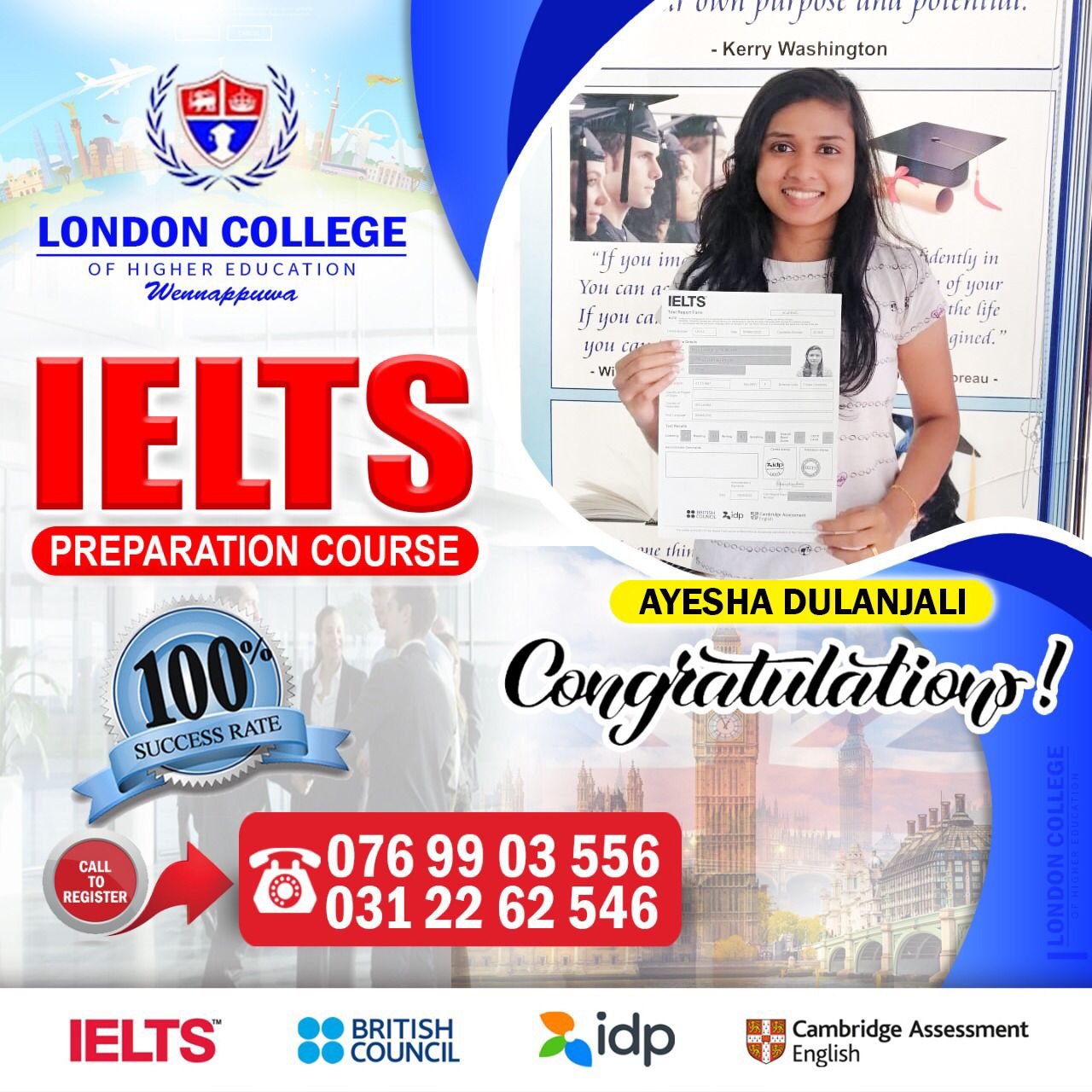 Gallery - IELTS Testimonials | London College Of Higher Education